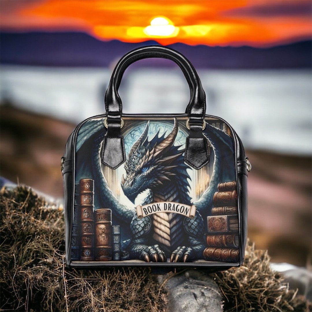 Custom Dragon Leather Purse Fantasy Booklover Handbag Unique Dragon ...