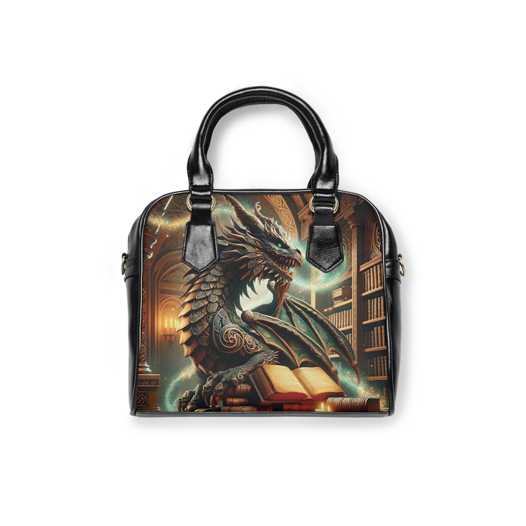 Novelty Bag, Book Dragon, Dragon Pattern, Booklover Bag, Dnd Bag ...
