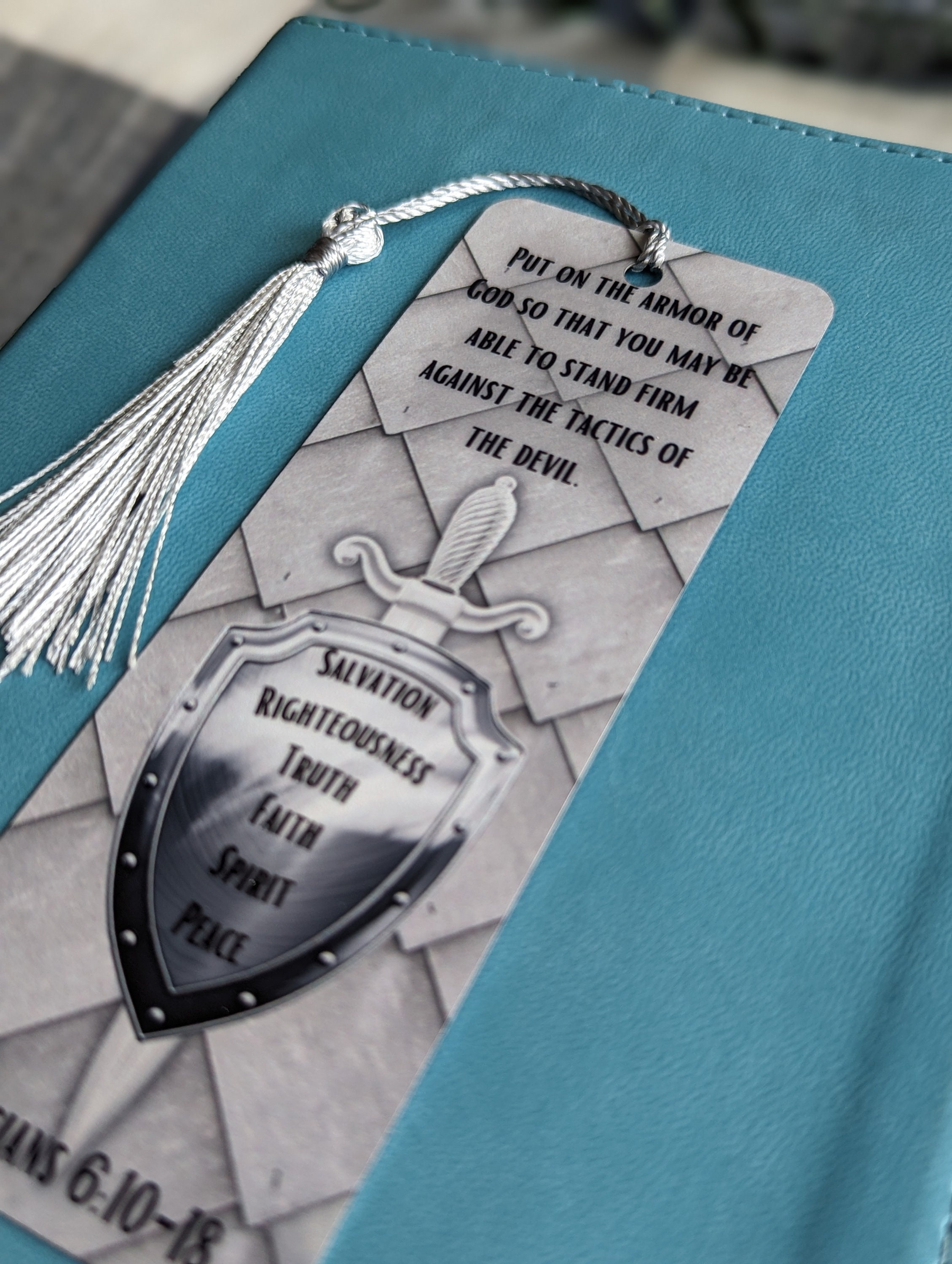 The Armor of God Ephesians 6:10-18 Sword Sheild Metal Bookmark With ...