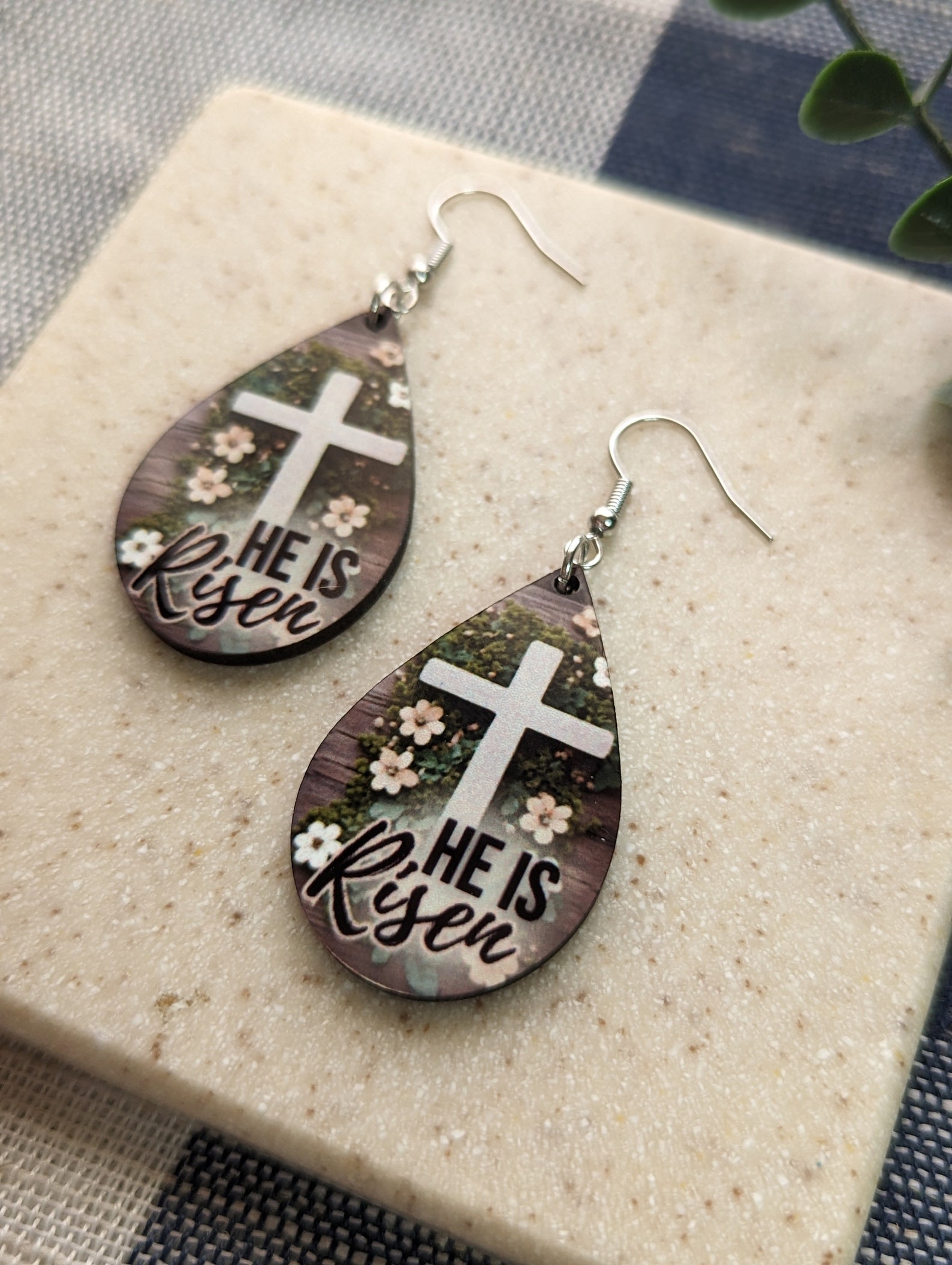 He is Risen Cross Earrings – Easter Resurrection Christian Jewelry for ...