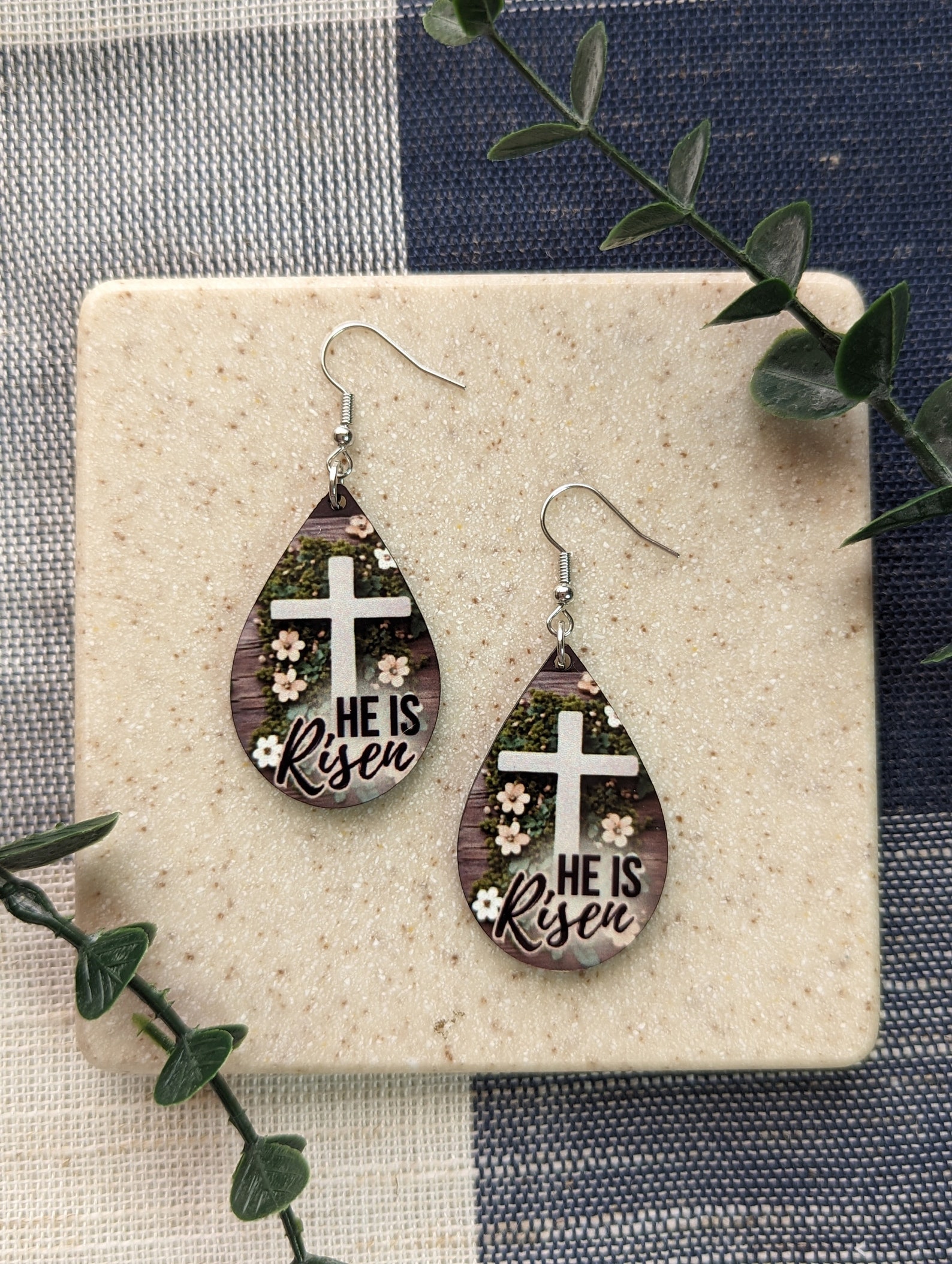 He is Risen Cross Earrings – Easter Resurrection Christian Jewelry for ...