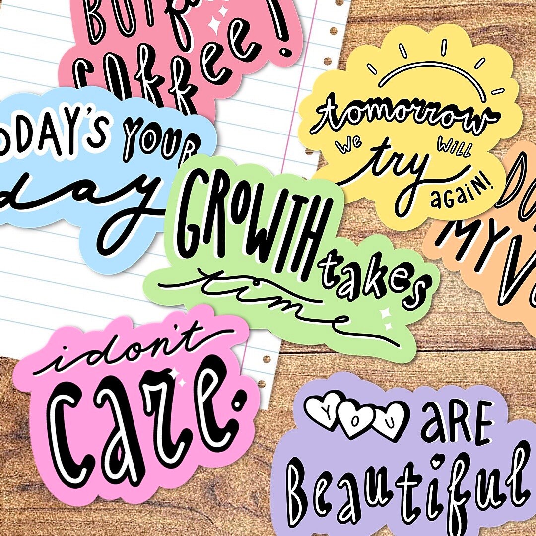 Colorfull and Inspiring Quotes Stickers - Etsy
