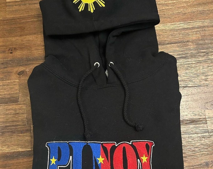 Pinoy Filipino Philippine Flag Colors Embroidered Hoodie - Etsy