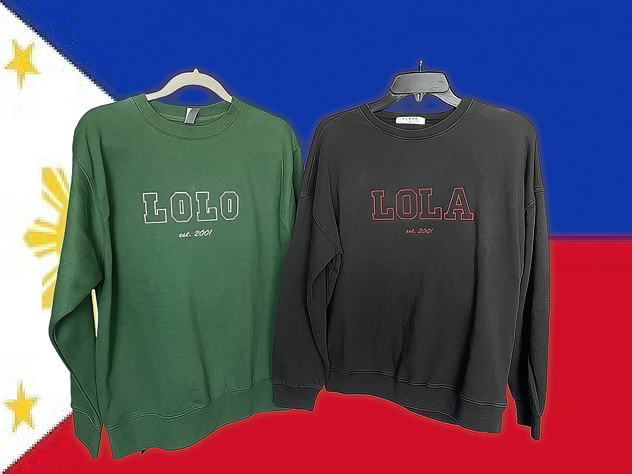 Filipino Lola Lolo Grandparents Custom Embroidered Sweatshirt Crewneck ...
