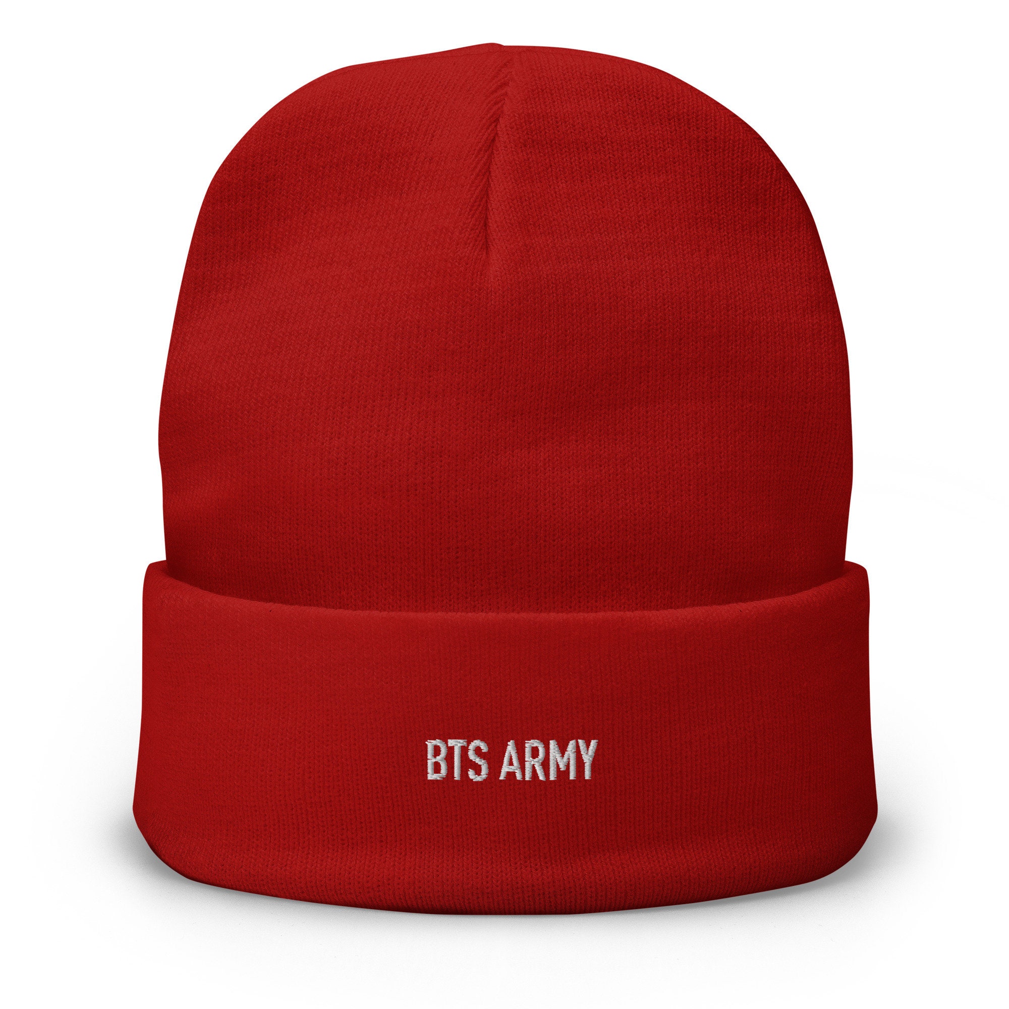 BTS Army Fan Embroidered Beanie Breathable Cotton Knit Hat - Etsy