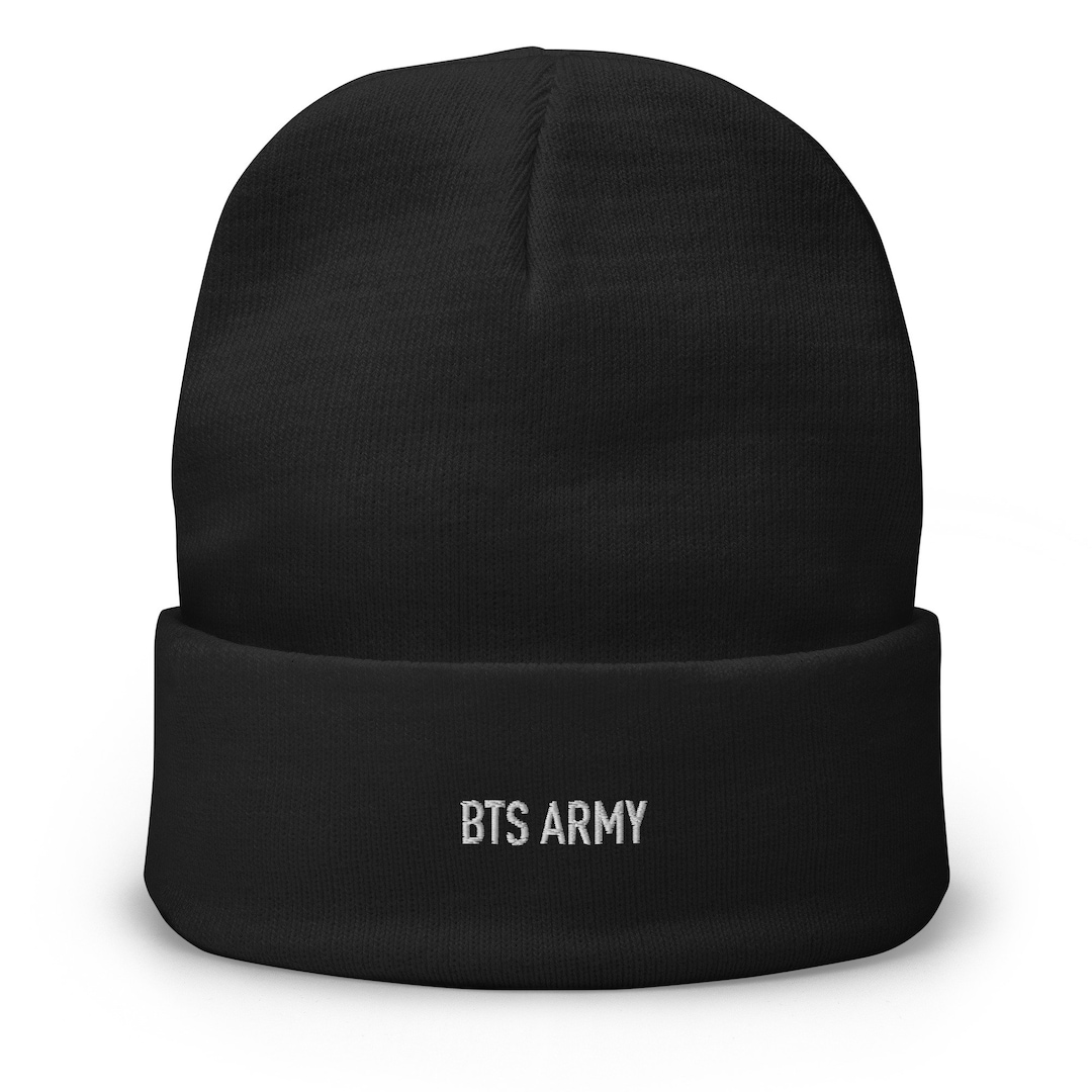 BTS Army Fan Embroidered Beanie Breathable Cotton Knit Hat - Etsy
