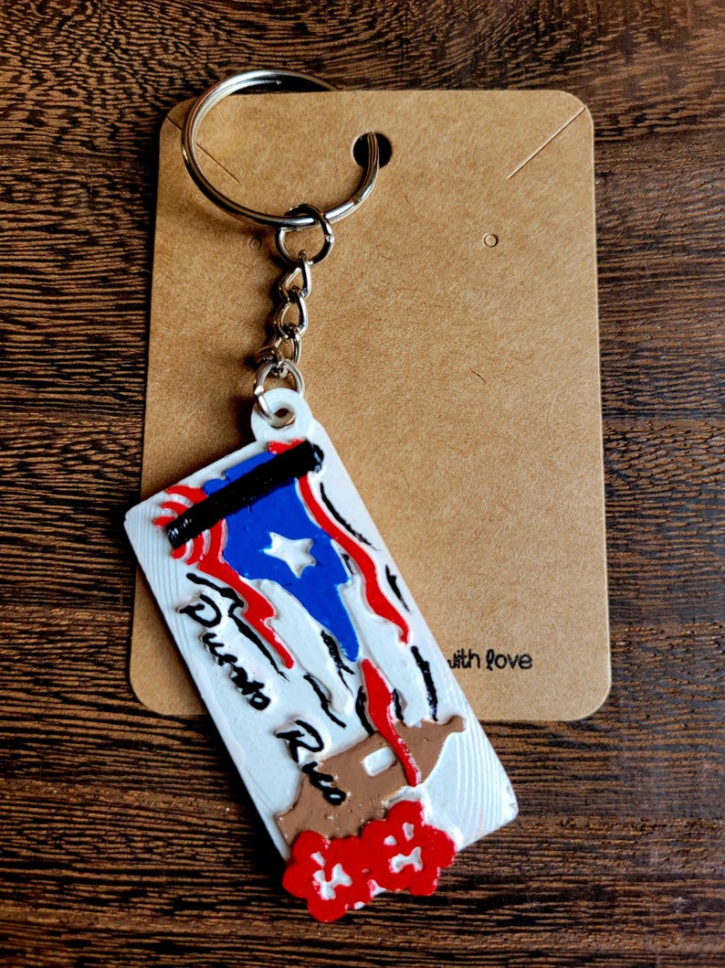 Puerto Rico Proud Keychain - Etsy