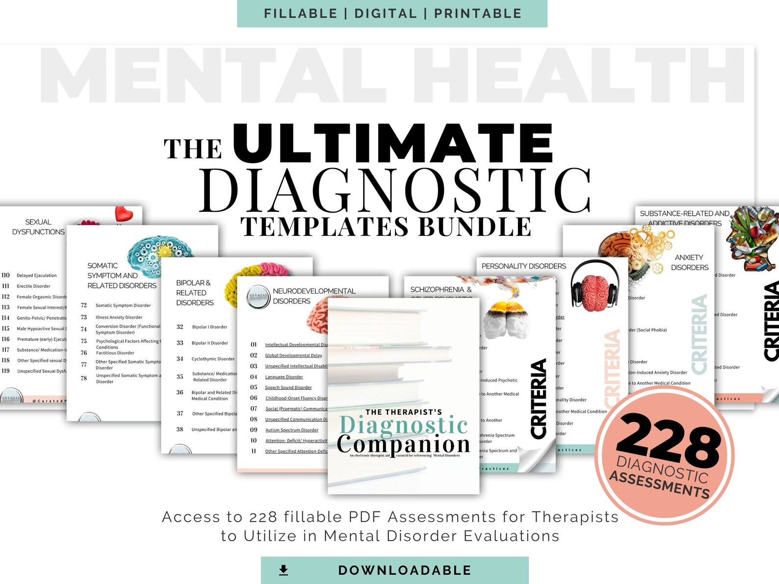 228 Mental Disorders Assessments Bundle | DSM 5 Tr | DSM 5 Tr Pdf ...