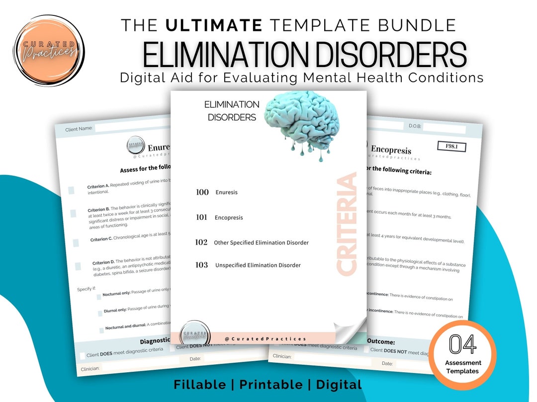 Elimination Disorders| DSM 5 Tr | Dsm 5 Tr Pdf | Fillable PDFS | Dsm 5 ...