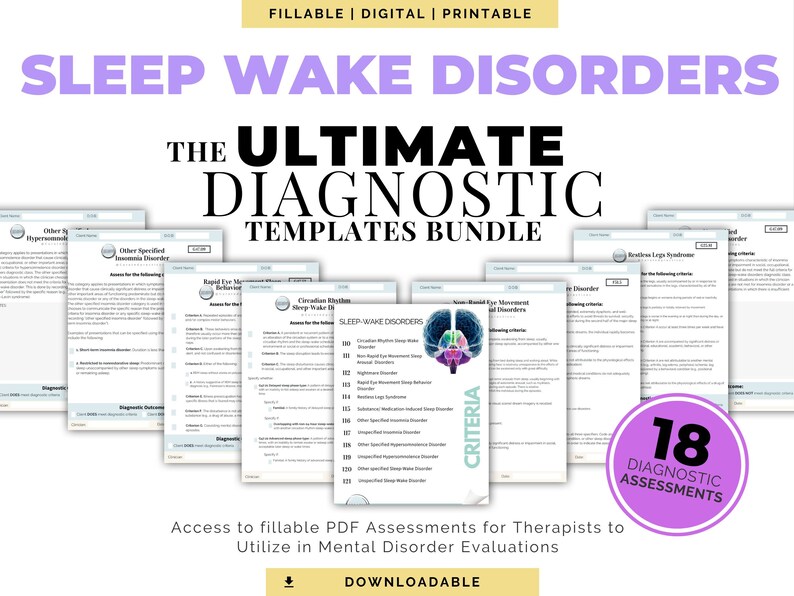 Sleep Wake Disorders| Assessments Bundle | DSM 5 Tr | Dsm 5 Tr Pdf ...