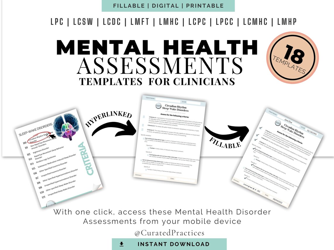 Sleep Wake Disorders Assessments Bundle DSM 5 Tr Dsm 5 Tr Pdf Fillable ...
