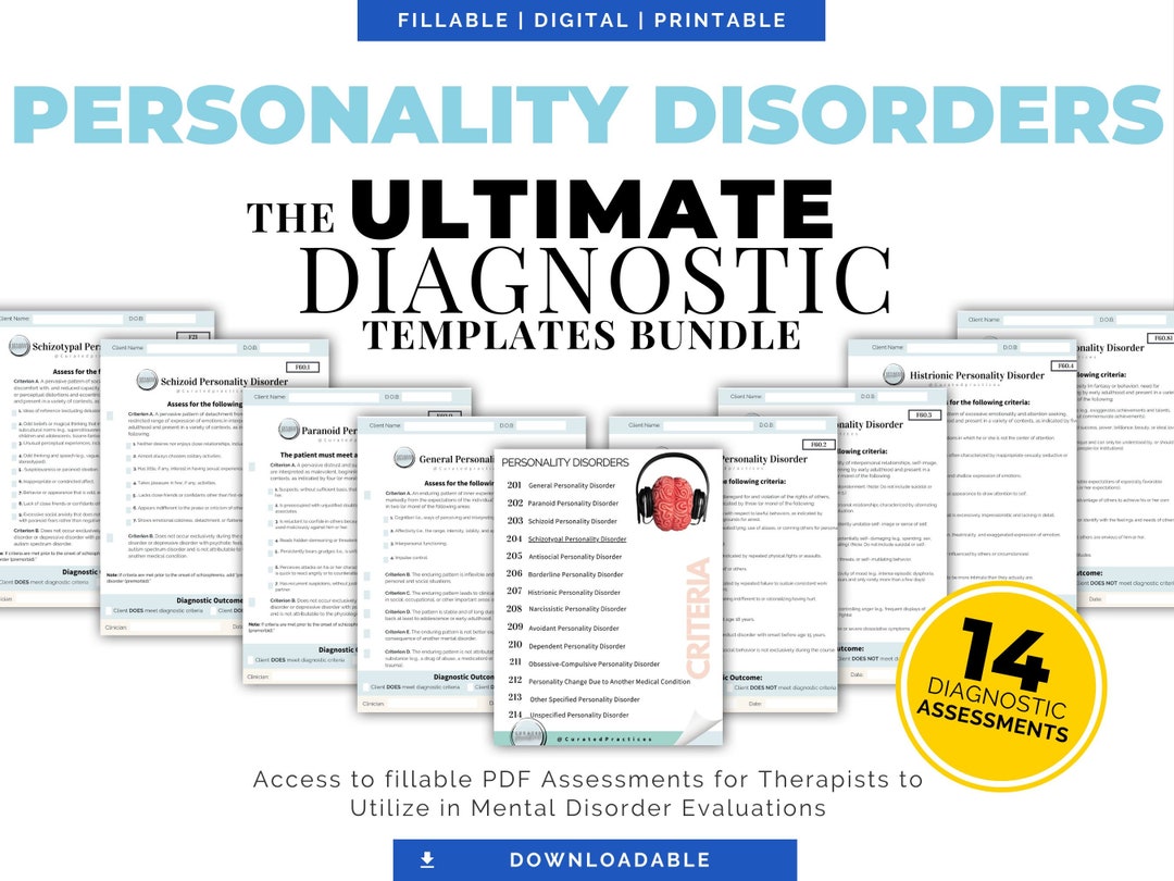 Personality Disorders Assessments Bundle DSM 5 Tr DSM 5 Tr Pdf Fillable ...