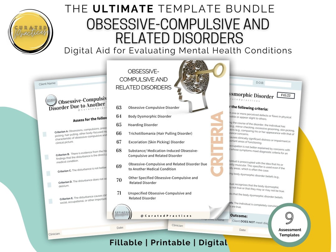 Obsessive Compulsive Disorder | Mental Disorders Assessments Bundle ...