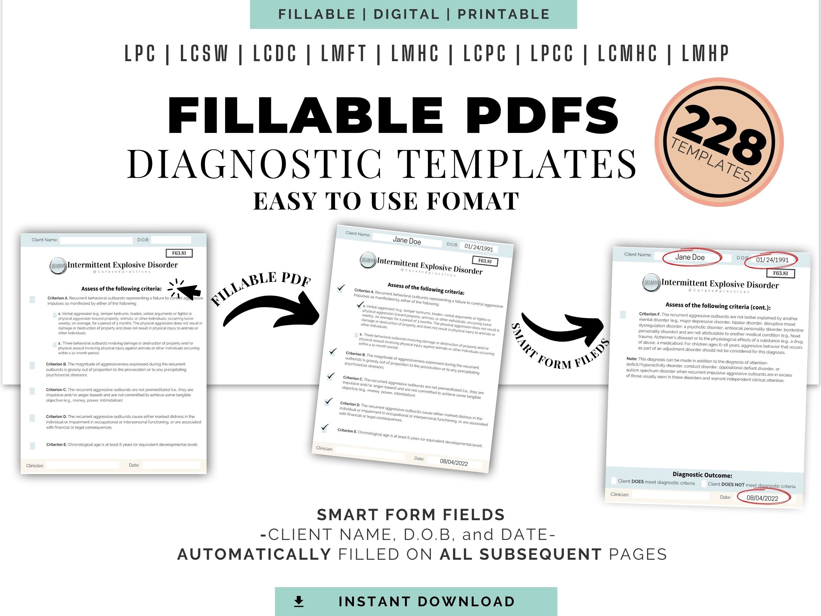 228 Mental Disorders Assessments Bundle DSM 5 Tr DSM 5 Tr Pdf Fillable ...