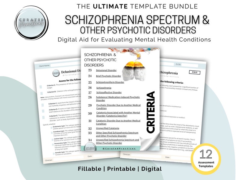 Schizophrenia Spectrum Disorders | Diagnostic Assessment Templates ...