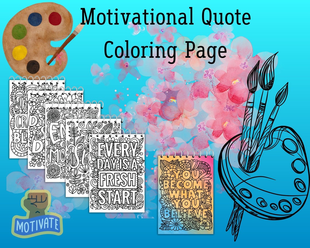 Motivational Quote Coloring Page Coloring Page for Adults - Etsy