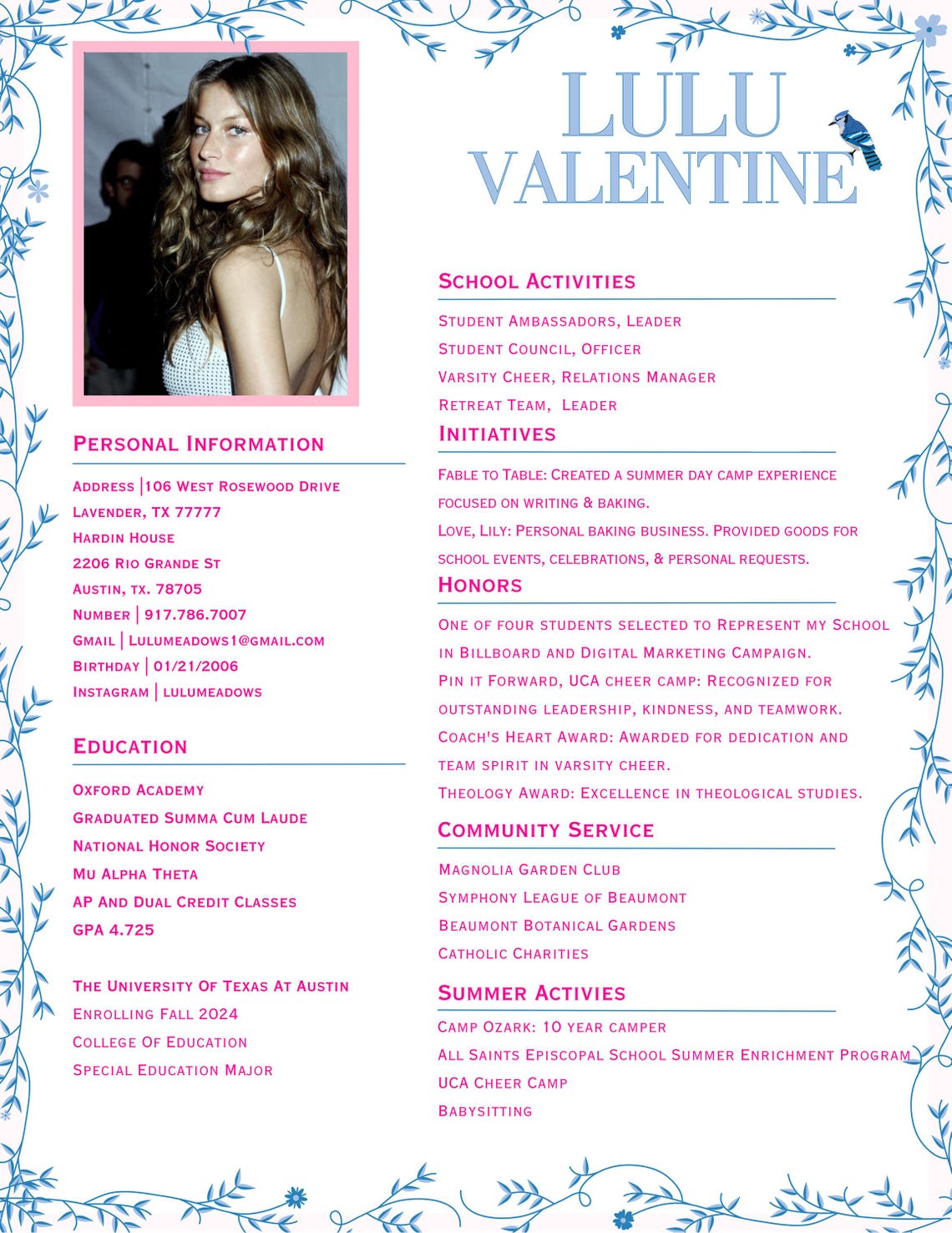 Sorority Resume Seven Garden Templates - Etsy