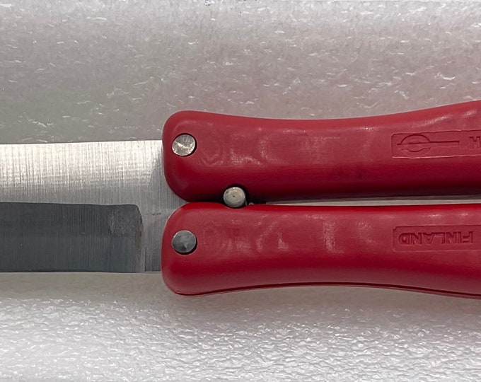 Vintage Hackman Finland Red Handle Folding Knife - Etsy