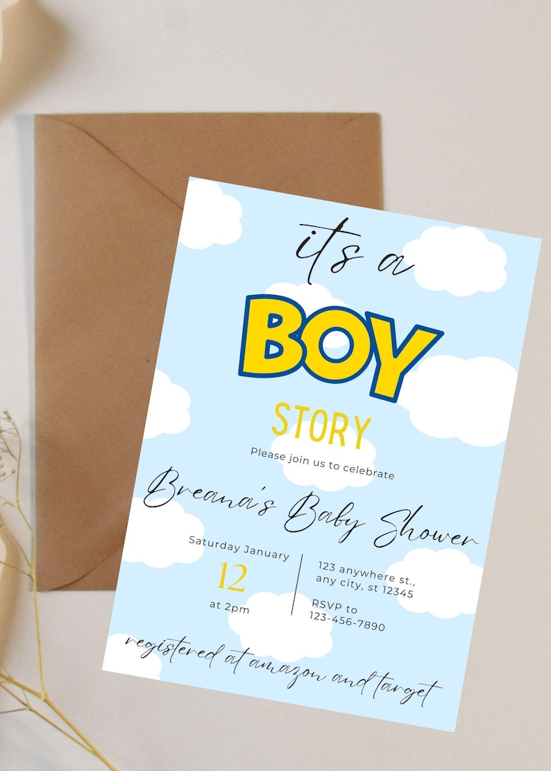 It’s a Boy-story Baby Shower Invitation Template | Toy Story-themed - Etsy