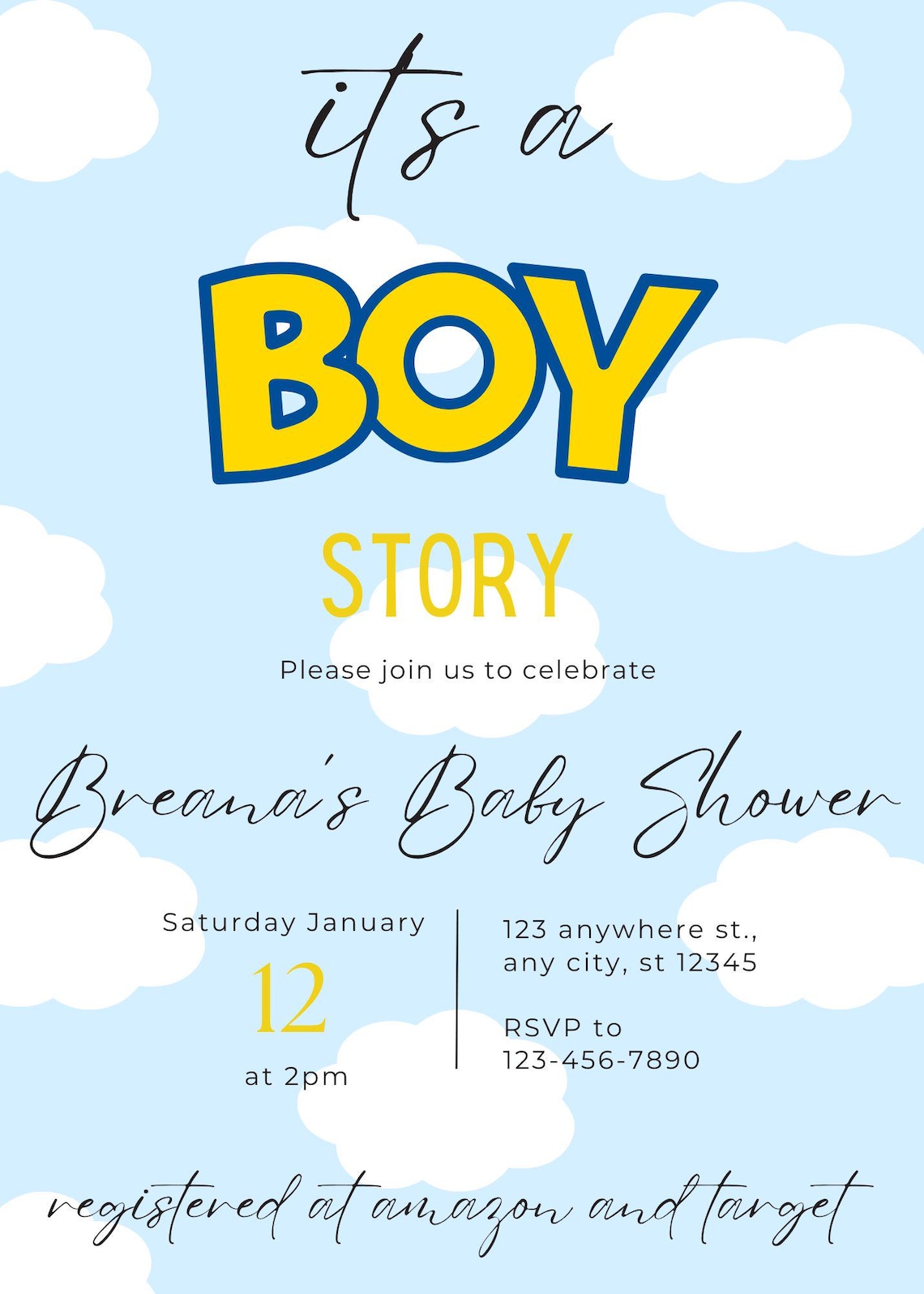 It’s a Boy-story Baby Shower Invitation Template | Toy Story-themed - Etsy