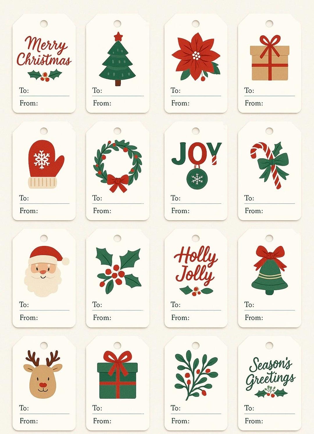 Downloadable Printable Christmas Tags - Etsy