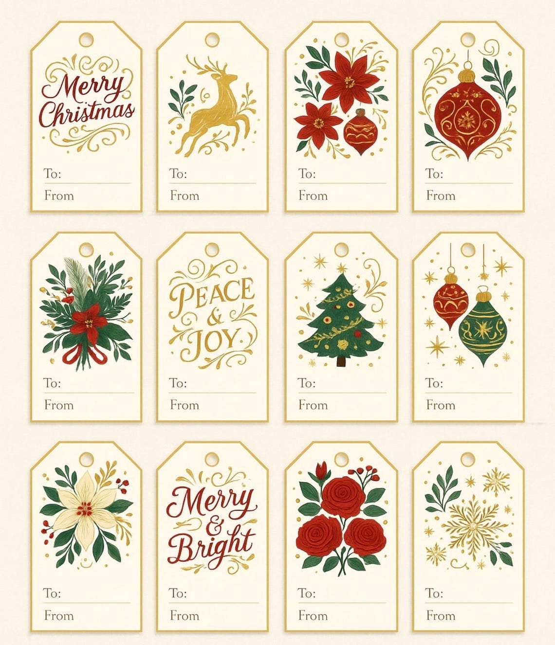 Downloadable Printable Christmas Tags - Etsy