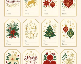 Downloadable Printable Christmas Tags - Etsy