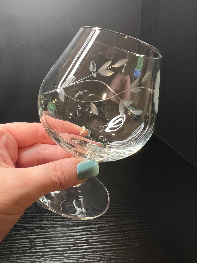 Pair of Vintage Princess House Heritage Crystal Brandy Snifters, 1980s ...