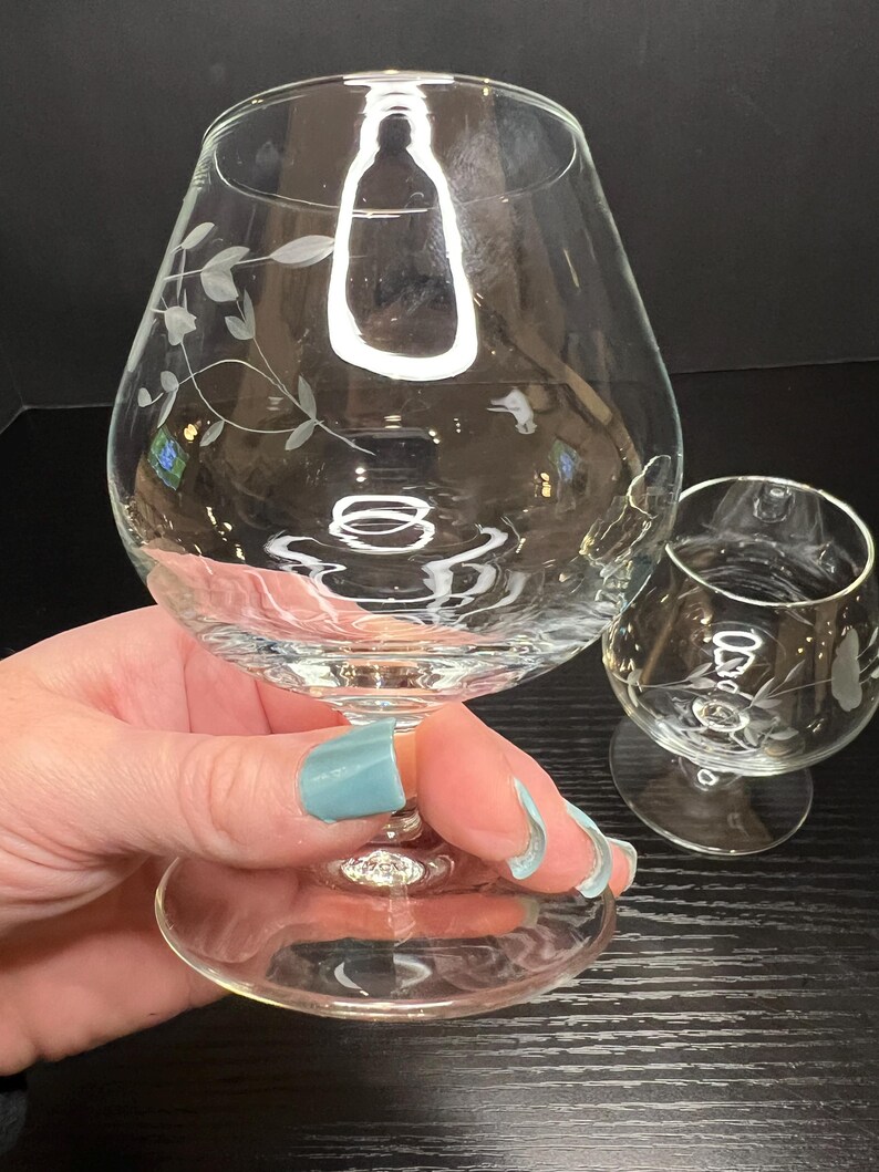 Pair of Vintage Princess House Heritage Crystal Brandy Snifters, 1980s ...