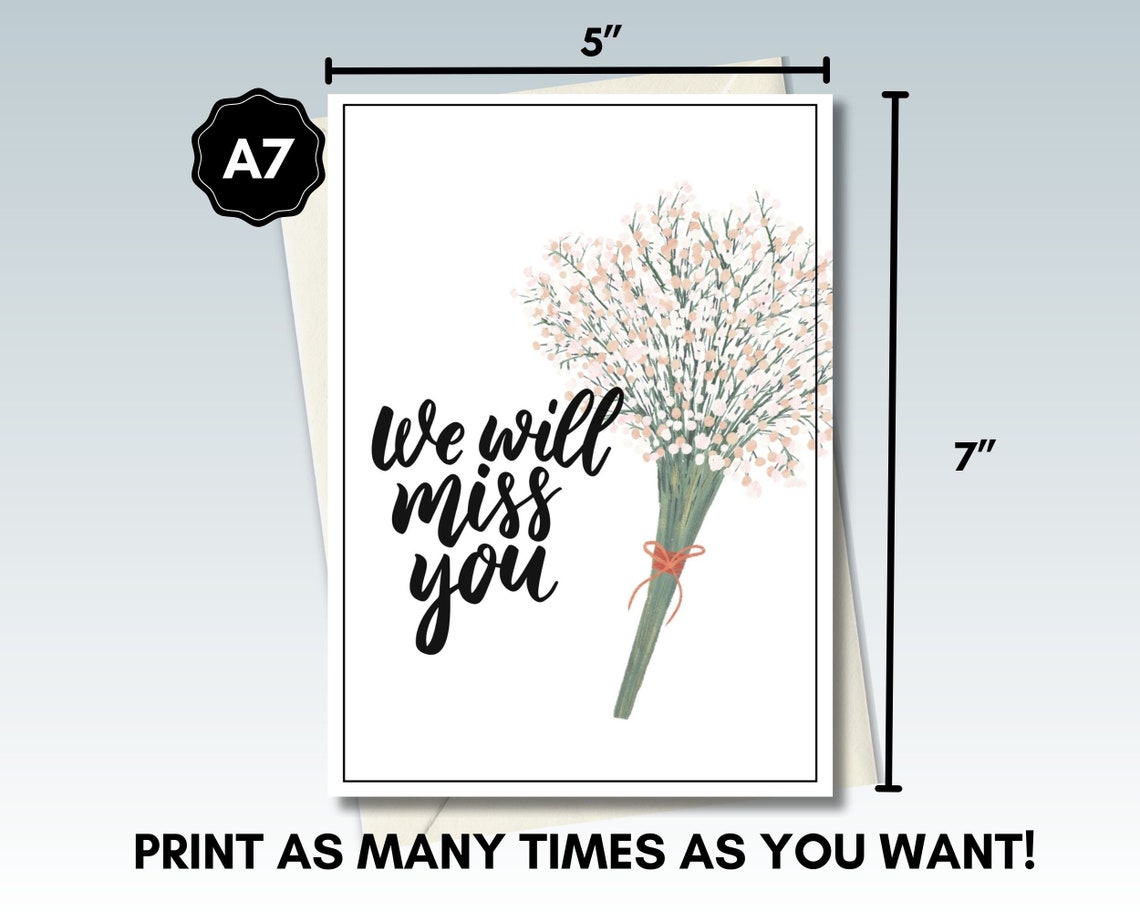 Farewell Card Printable Card Instant Download - Etsy