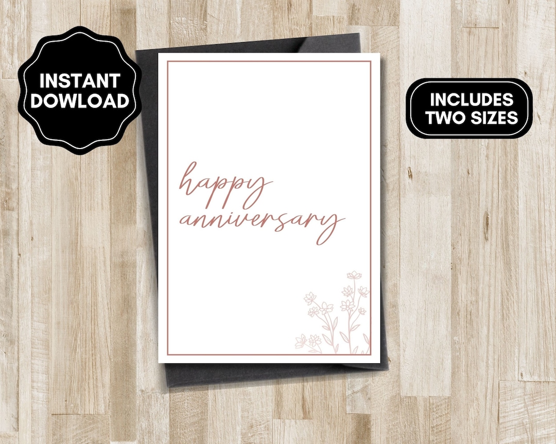 Printable Anniversary Card Printable Card Instant Download - Etsy