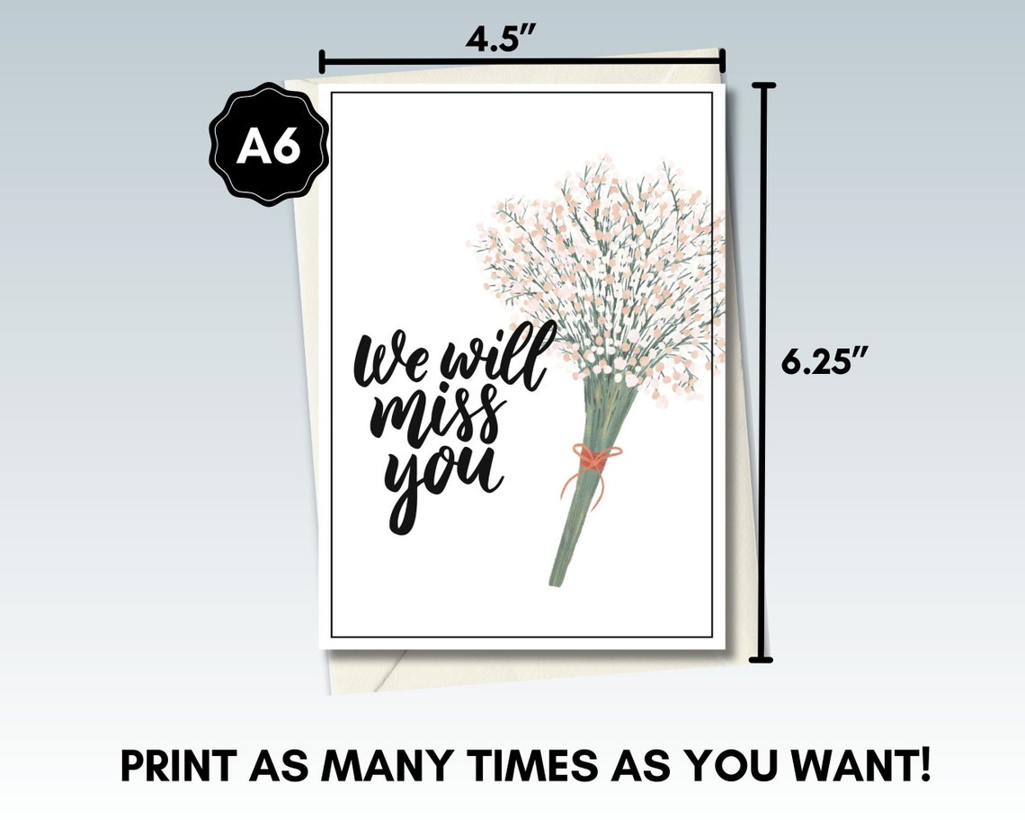 Farewell Card Printable Card Instant Download - Etsy