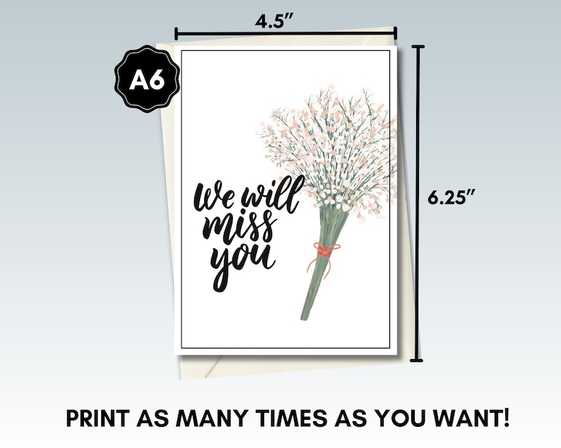 Farewell Card Printable Card Instant Download - Etsy