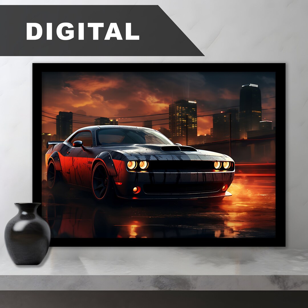 Dodge Hellcat Challenger Madmax Digital Artwork Download A3 A4 - Etsy
