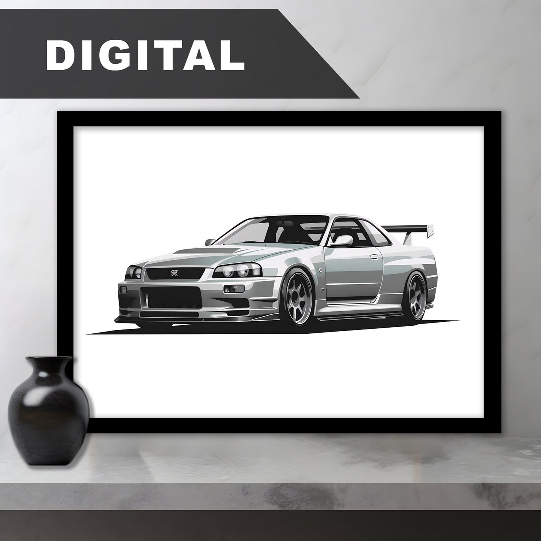Nissan Skyline R34 Digital Artwork Download A3 A4 A5 Poster - Etsy
