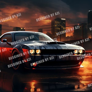 Dodge Hellcat Challenger Madmax Digital Artwork Download A3 A4 - Etsy