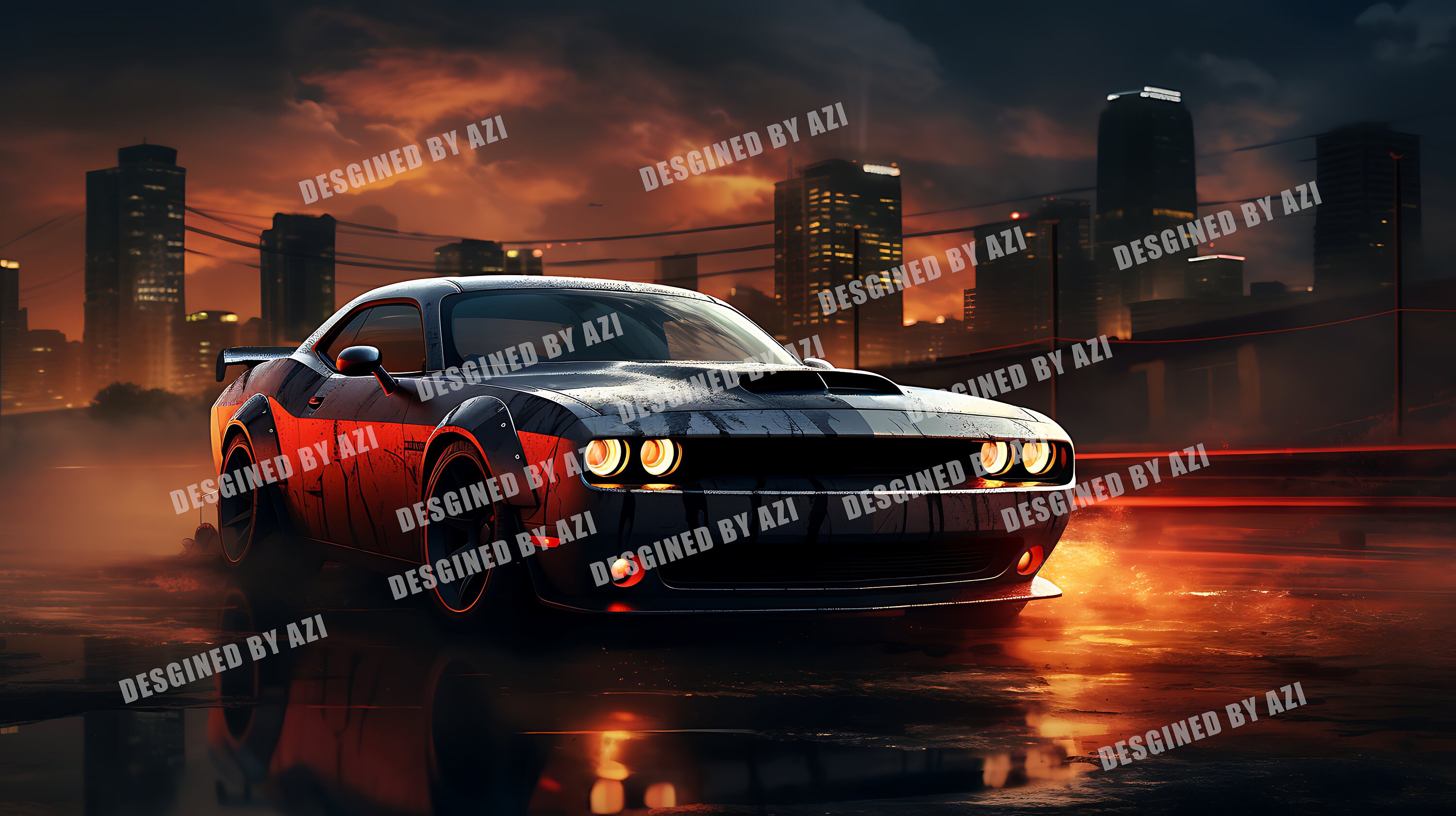 Dodge Hellcat Challenger Madmax Digital Artwork Download A3 A4 - Etsy
