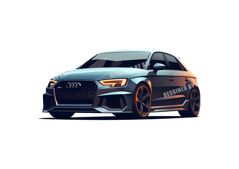 Audi RS3 Sportback Digital Artwork Download, 16x20'' Poster Perfect for ...