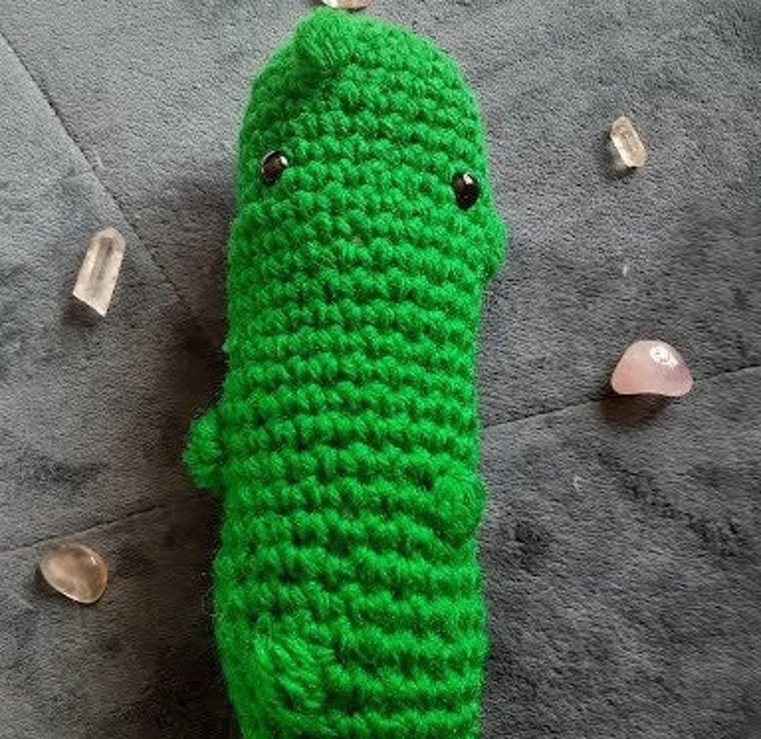 Pickle Crocheted Plushie, Cute Food Stuffed Animal, Kid's Toy, Adorable ...