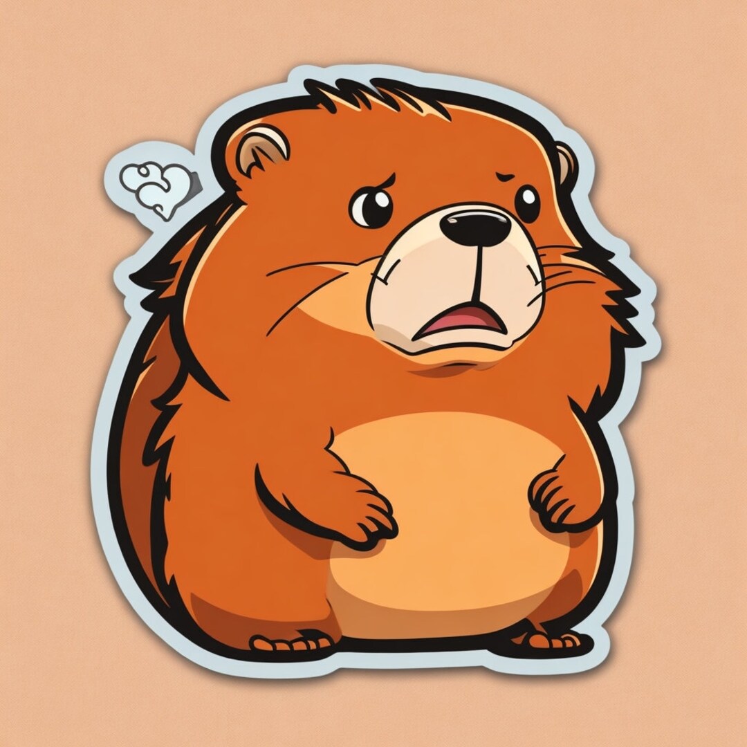 Cartoon Beaver Vinyl Sticker, Zoo Animal Stickers, Laptop Sticker ...
