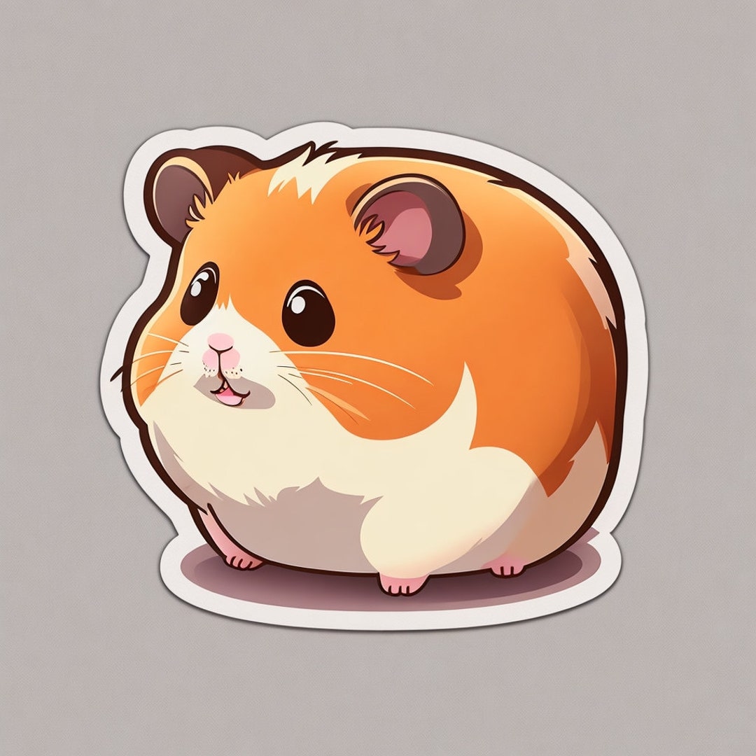 Cartoon Hamster Vinyl Sticker - Etsy