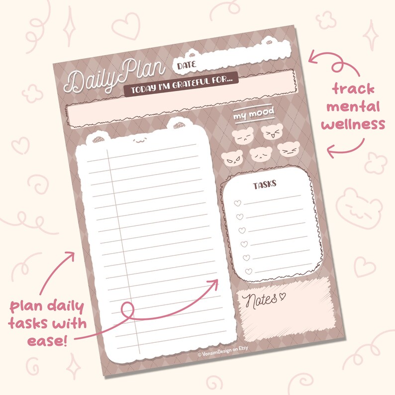 Cute Printable Planner Set | Instant Download | Weekly Planner, Daily ...