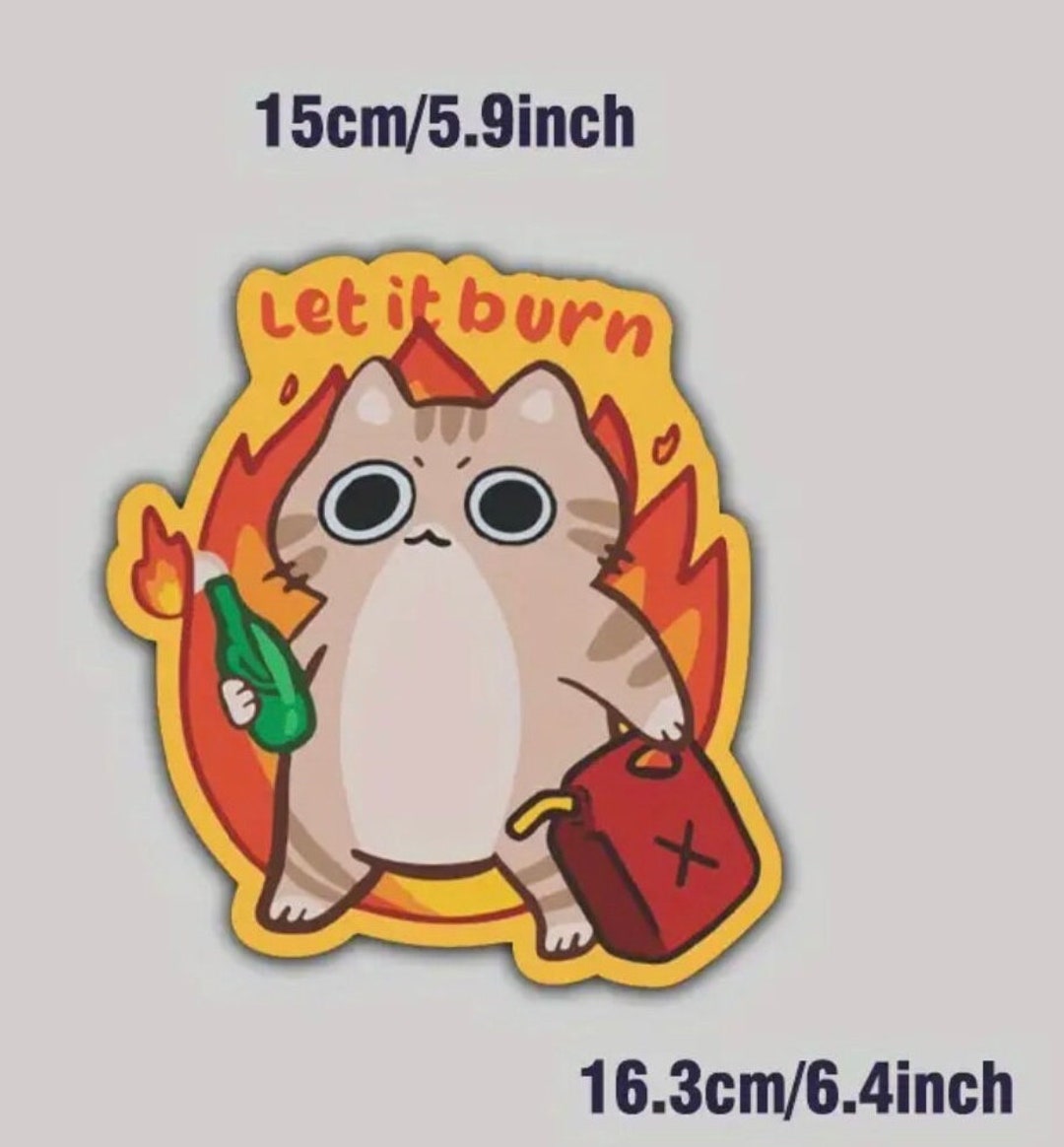 JUMBO 6.4inx5.9 Decal Sticker Kitty Cat Funny Gag Gift Sarcastic Dark ...