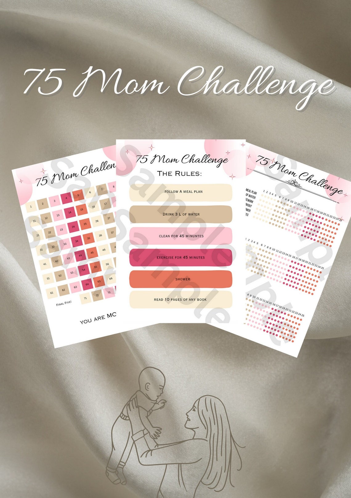 75 Mom Challenge Editable and Printable Mom Challenge: 75-day ...