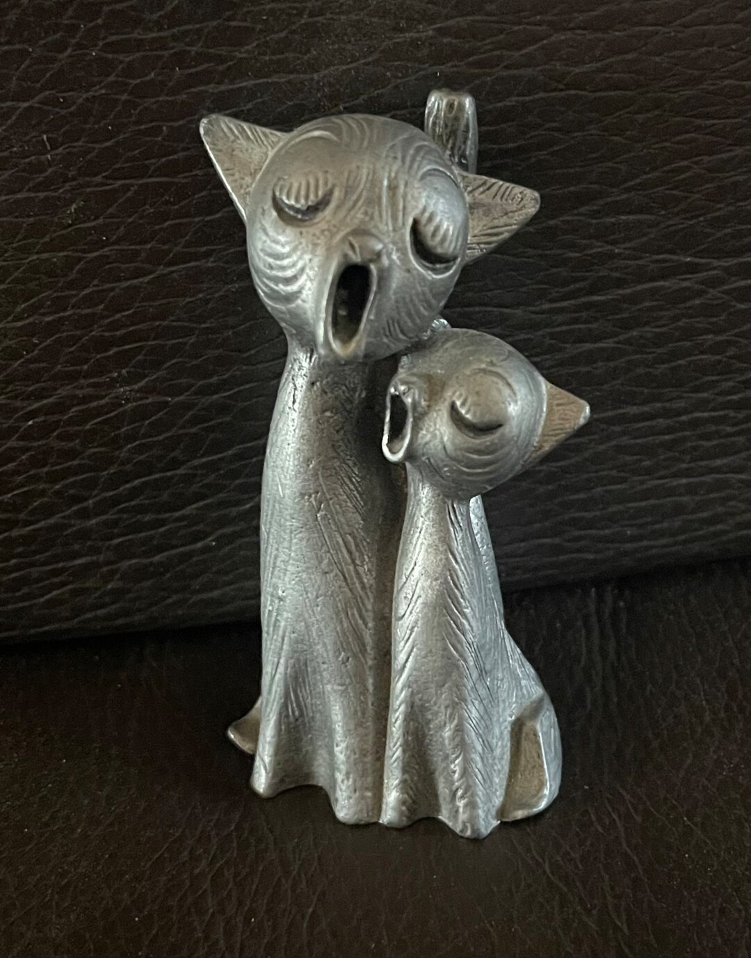 Vintage Pewter Singing Cats - Etsy