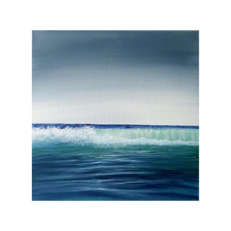 Original Acrylic Painting Ocean Wave Seascape Aesthetic Canvas Wall Art ...