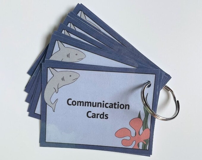 Shark Communication Cards Keychain - Etsy
