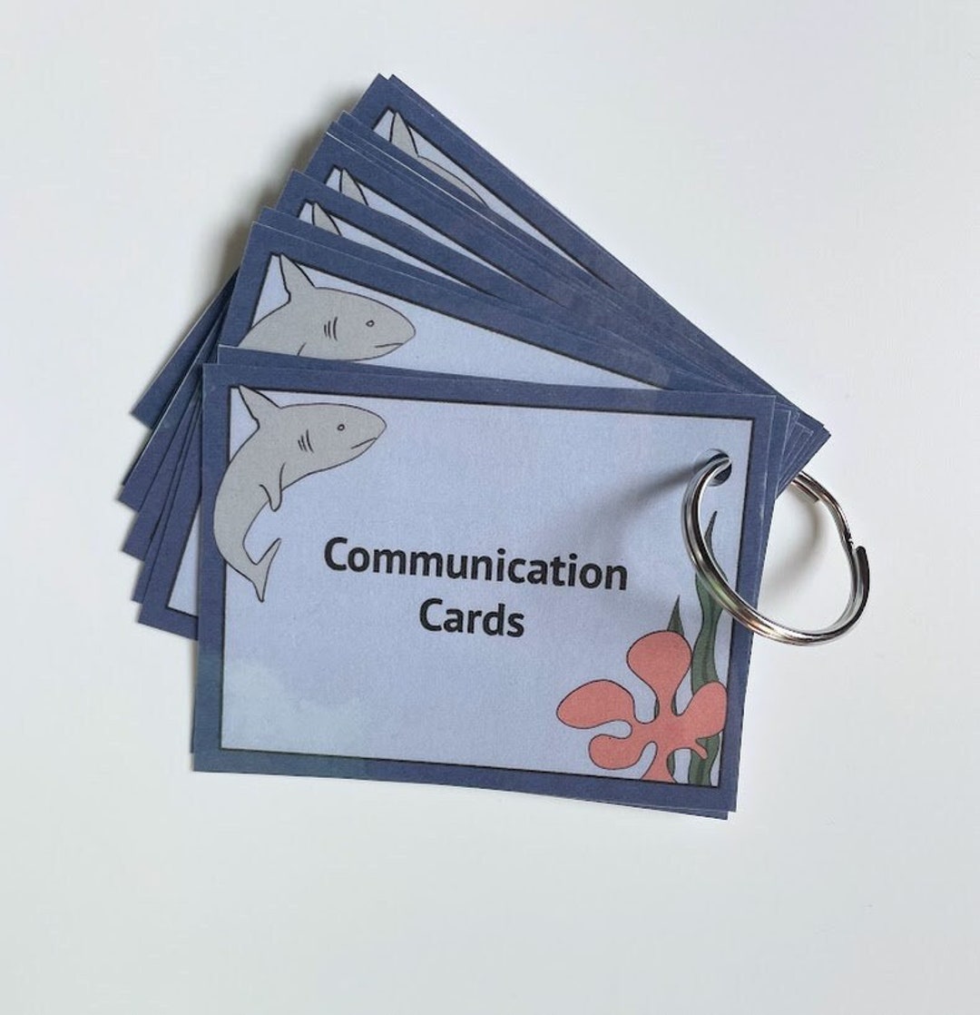 Shark Communication Cards Keychain - Etsy