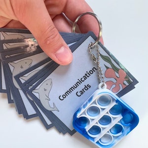 Shark Communication Cards Keychain - Etsy
