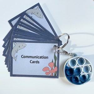 Shark Communication Cards Keychain - Etsy